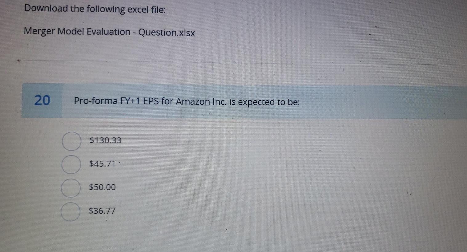 Solved Download the following excel file: Merger Model | Chegg.com