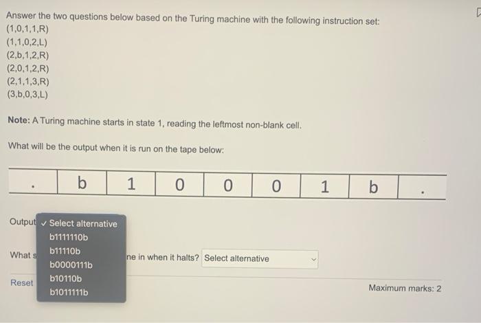 Solved Answer the two questions below based on the Turing | Chegg.com
