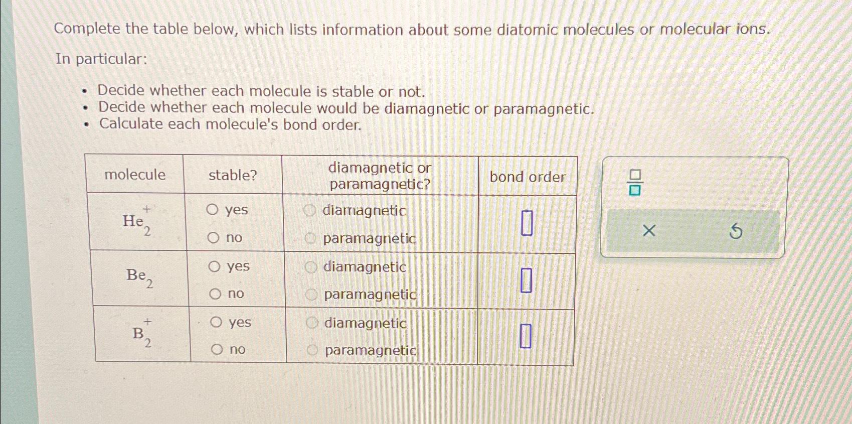 Solved Complete the table below, which lists information | Chegg.com