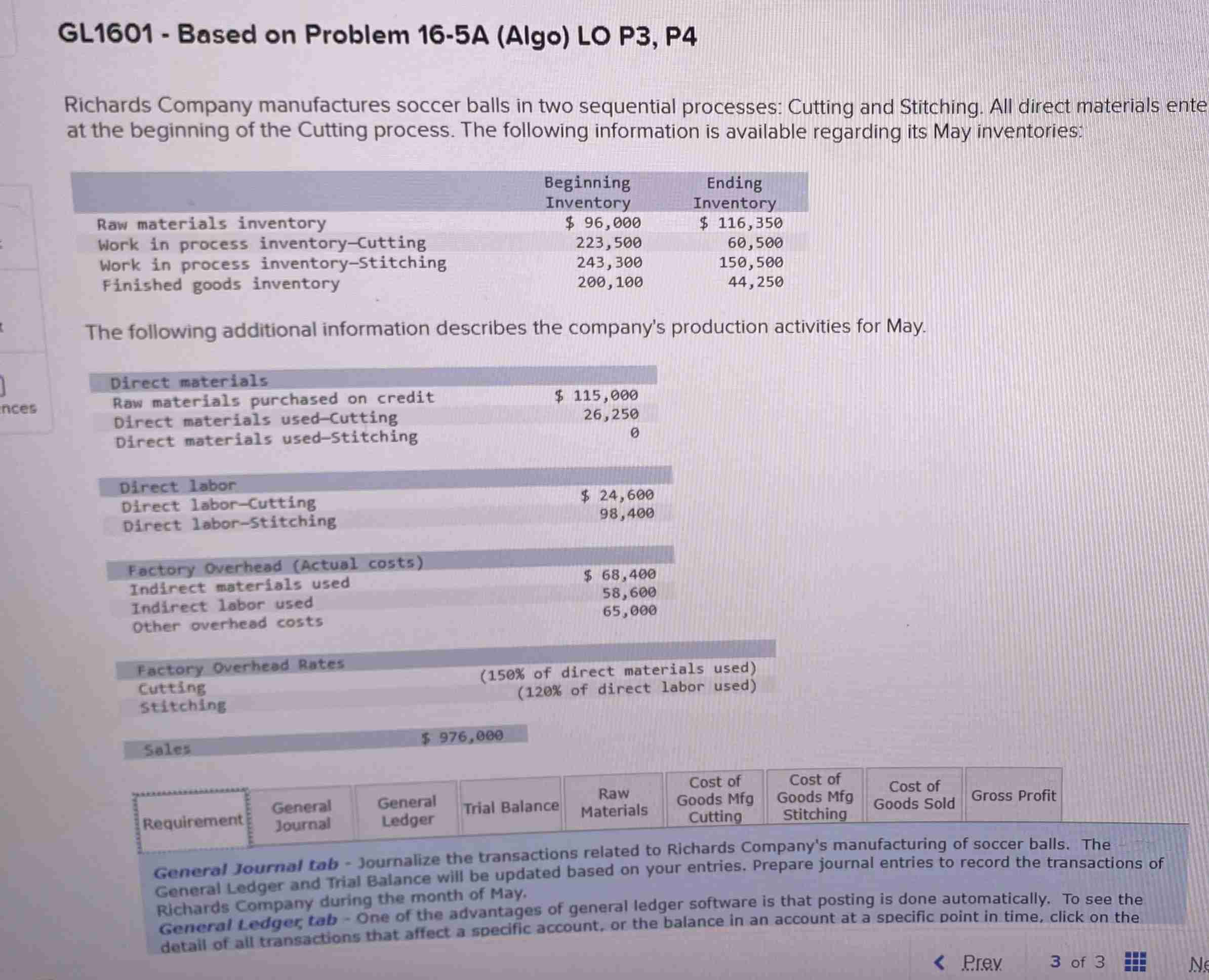 Solved GL1601 - ﻿Based on Problem 16-5A (Algo) ﻿LO P3, | Chegg.com