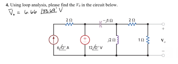 Solved Using Loop Analysis Please Find The V0 In the