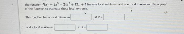 Solved Consider the function f(x)=x4−72x2+4,−5≤x≤13. The | Chegg.com