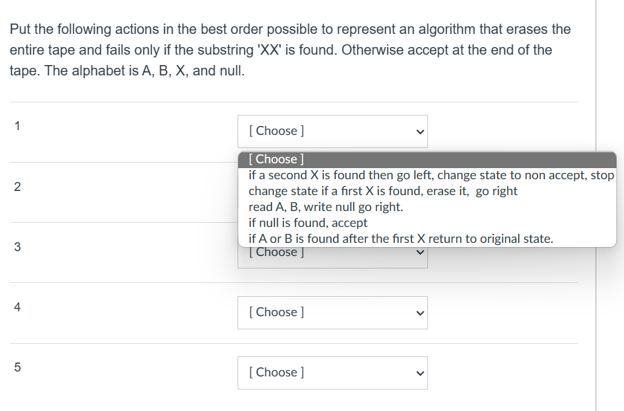 Solved Put the following actions in the best order possible | Chegg.com