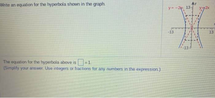 Solved Write an equation for the hyperbola shown in the | Chegg.com