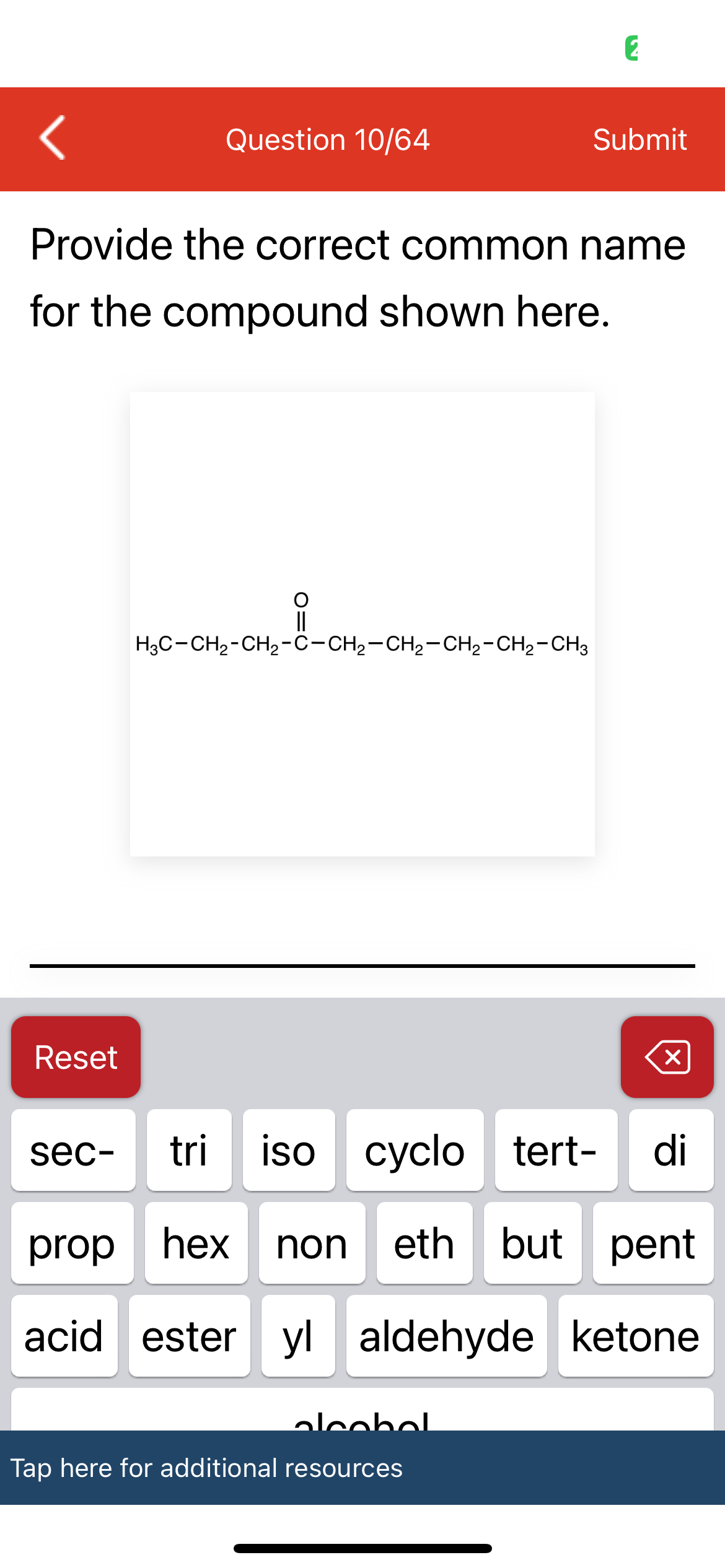 Solved εQuestion 10/64SubmitProvide the correct common name | Chegg.com