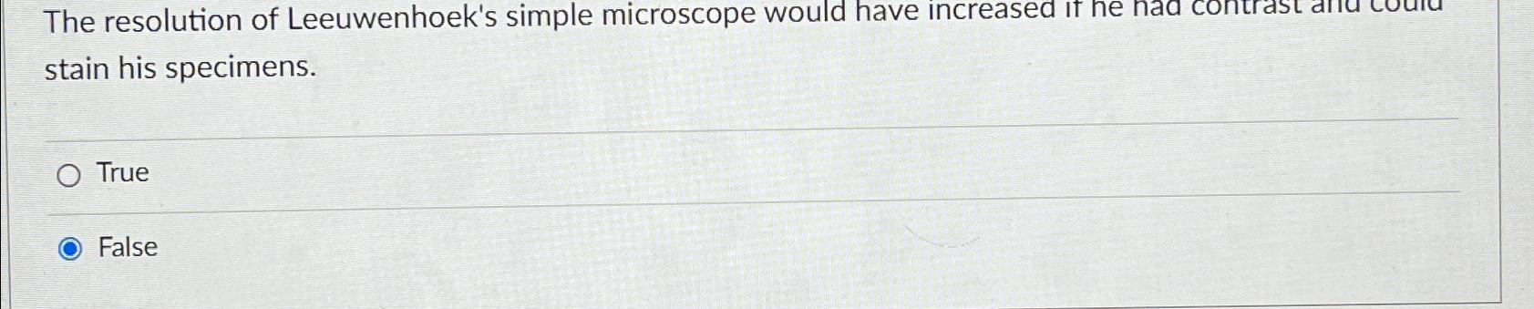 Solved The resolution of Leeuwenhoek's simple microscope | Chegg.com