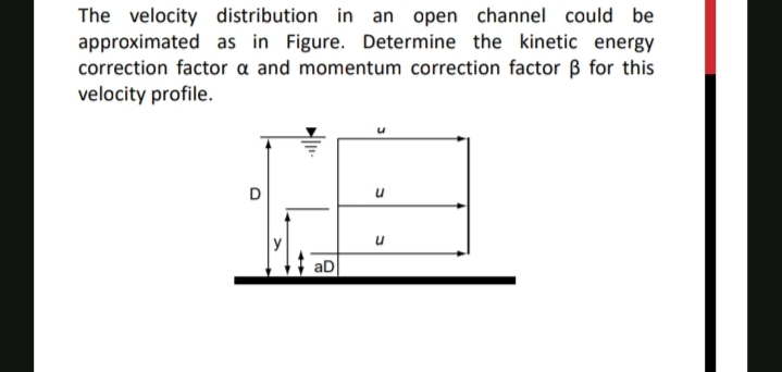 Solved The velocity distribution in an open channel could | Chegg.com
