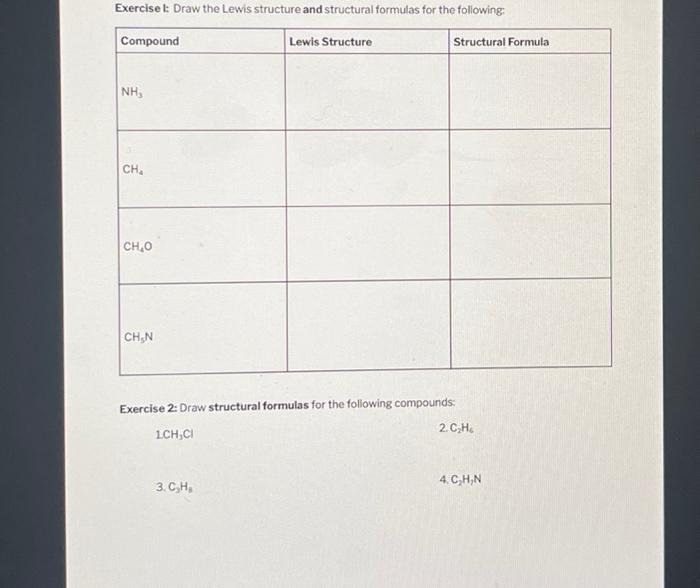 Exercise 2: Draw structural formulas for the | Chegg.com