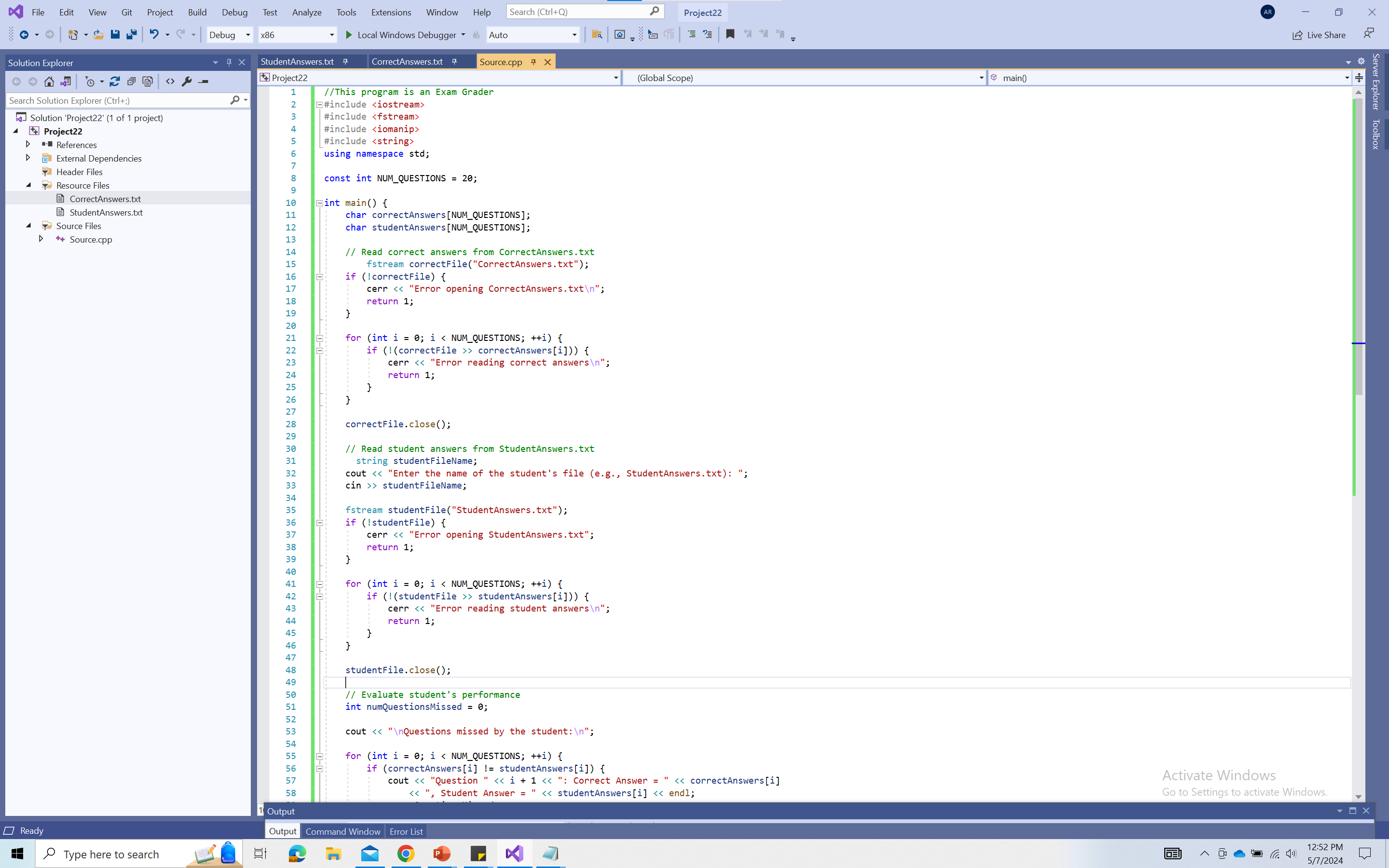 Solved My Code isn't opening the files I have attached. | Chegg.com
