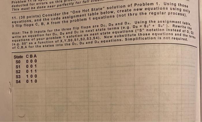 Solved 18. (20 points) Using One Hot State assignment and | Chegg.com