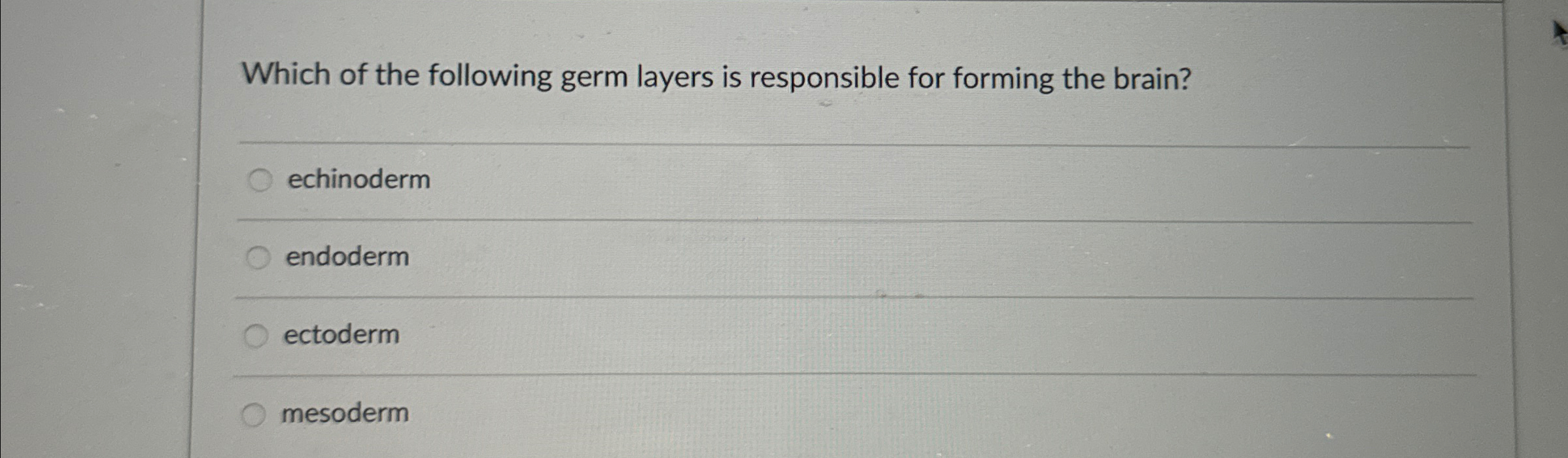 Solved Which of the following germ layers is responsible for | Chegg.com