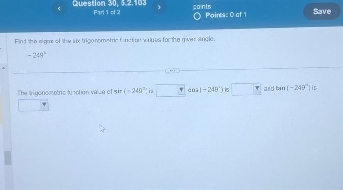 Solved Find the signs of the six trigonometric function | Chegg.com