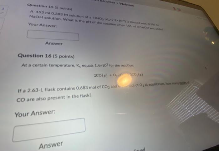 Solved Question 15 (s points) Your Answer: Answer Question | Chegg.com Solved Question 15 (s points) Your Answer: Answer Question | Chegg.com