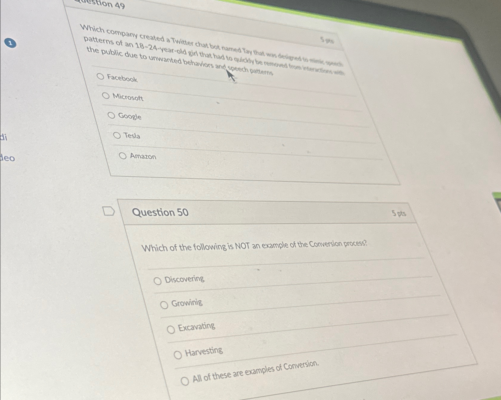 Solved Which company created a Twitter chat bot named Tay | Chegg.com