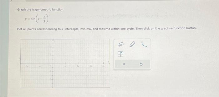 Solved Graph the trigonometric function. y=sin x- 70 Plot | Chegg.com