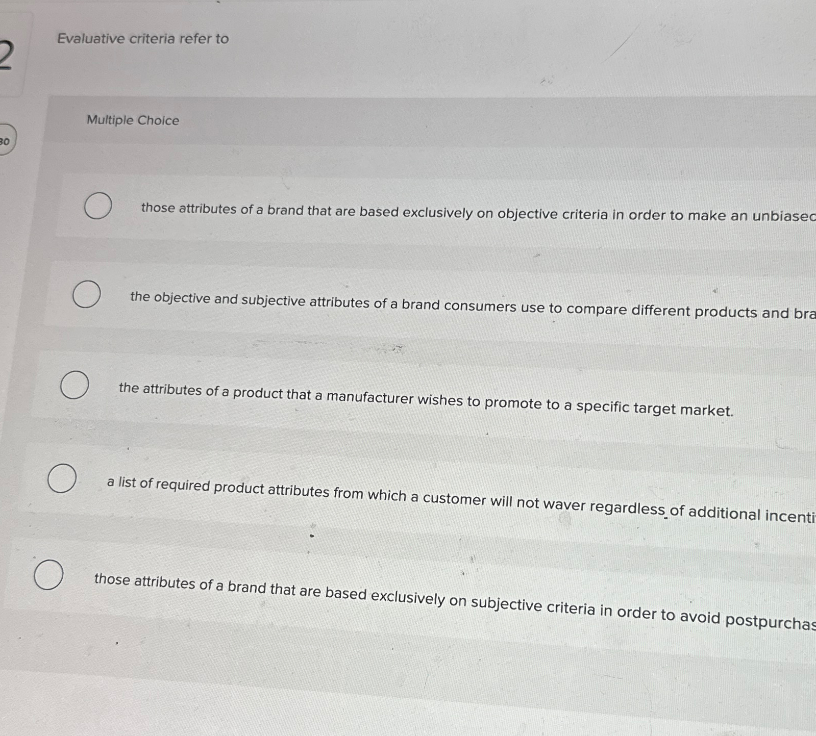 Solved Evaluative criteria refer toMultiple Choicethose | Chegg.com