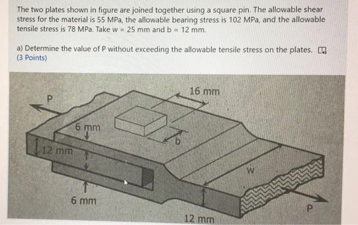 Solved The two plates shown in figure are joined together | Chegg.com