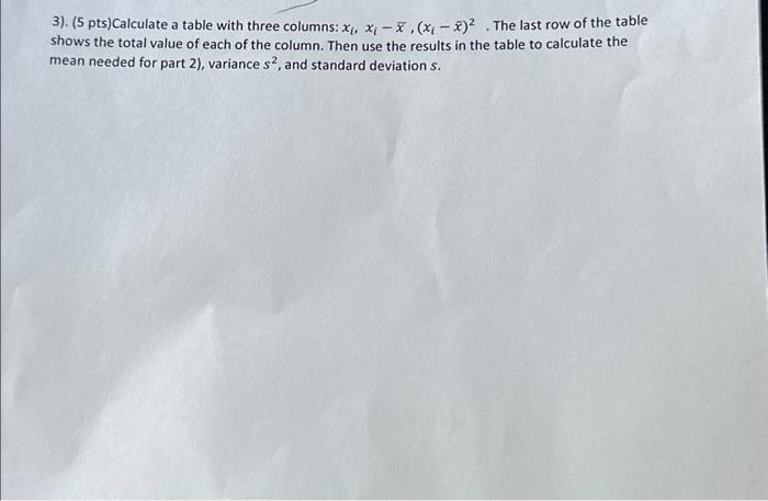 3). (5 pts)Calculate a table with three columns: x₁, | Chegg.com