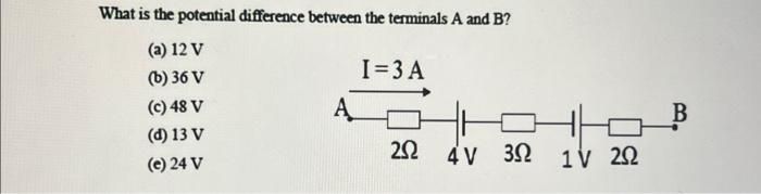 Solved What is the potential difference between the | Chegg.com