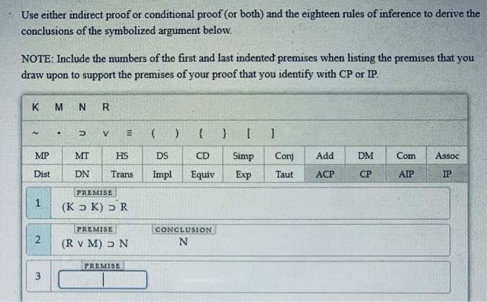 Solved Use either indirect proof or conditional proof (or | Chegg.com
