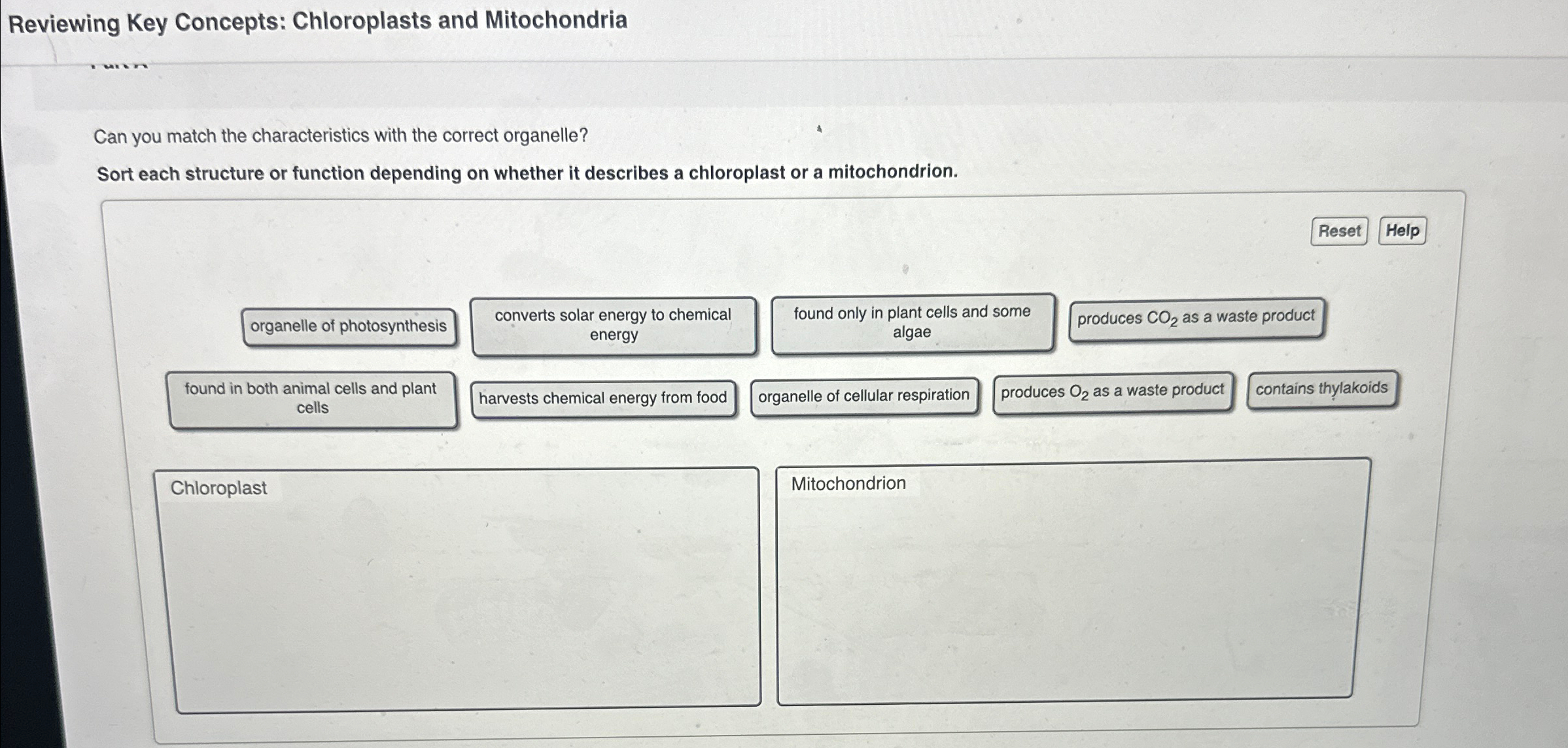 Solved Reviewing Key Concepts: Chloroplasts and | Chegg.com