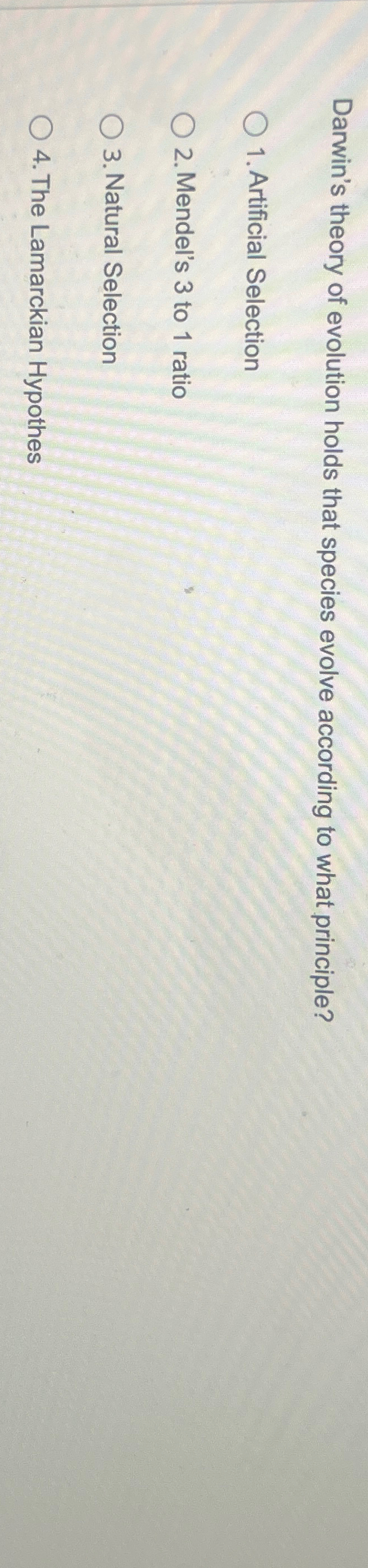 Solved Darwin's theory of evolution holds that species | Chegg.com