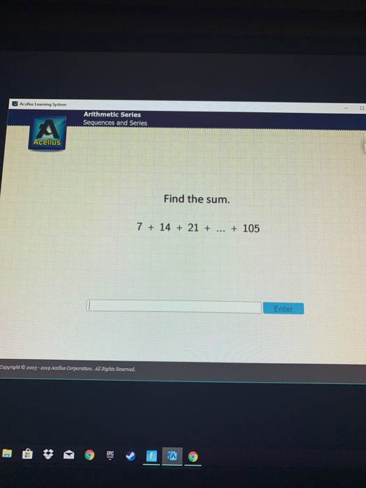 Solved BAS Arithmetic Series Sequences and Series Acellus | Chegg.com
