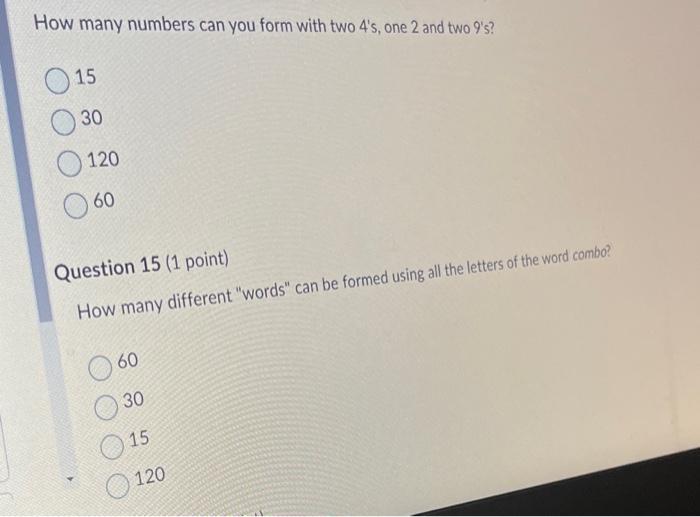 Solved How many numbers can you form with two 4 's, one 2 | Chegg.com