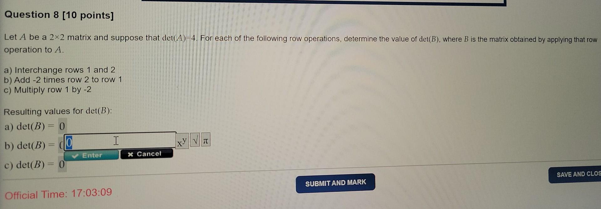Solved Question 8 (10 points] Let A be a 2x2 matrix and | Chegg.com