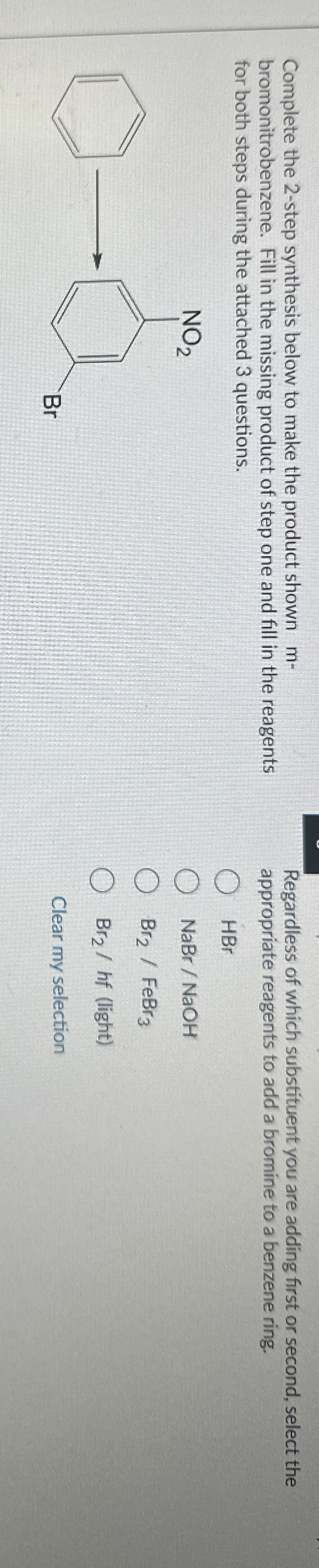 Complete the 2 -step synthesis below to make the | Chegg.com