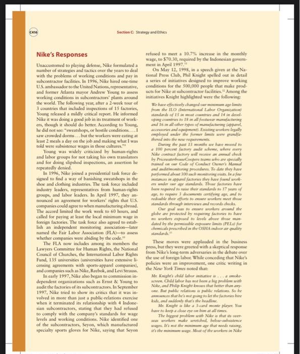 Solved CASE 31 Nike: Sweatshops and Business Ethics Charles | Chegg.com