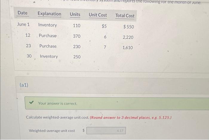 Solved (a1) Your answer is correct. Calculate | Chegg.com