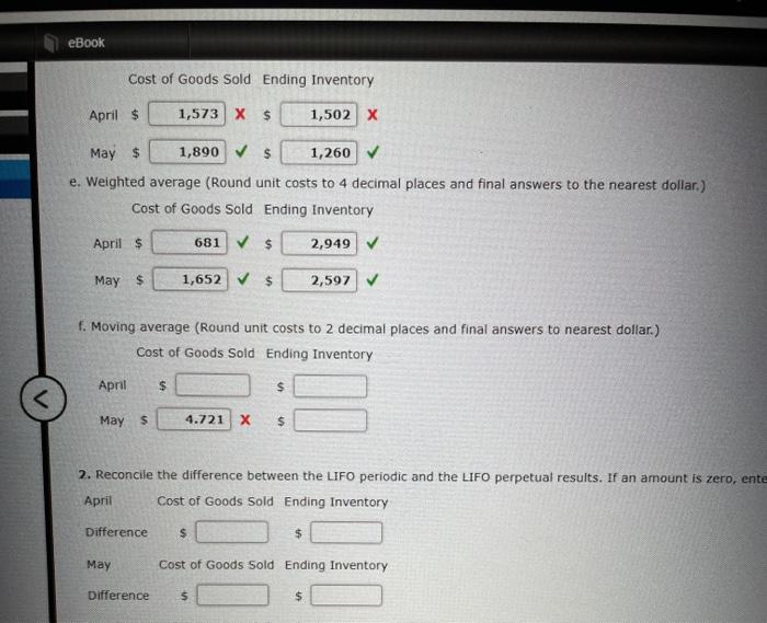 Solved ebook Alternative Inventory Methods Garrett Company | Chegg.com