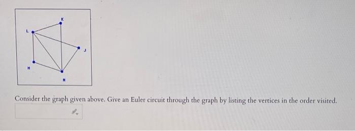 Solved Consider the graph given above. Give an Euler circuit | Chegg.com