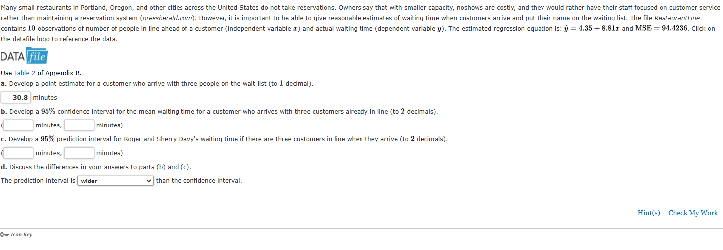 Solved the datafile logo to reference the data.DATAUse Table | Chegg.com