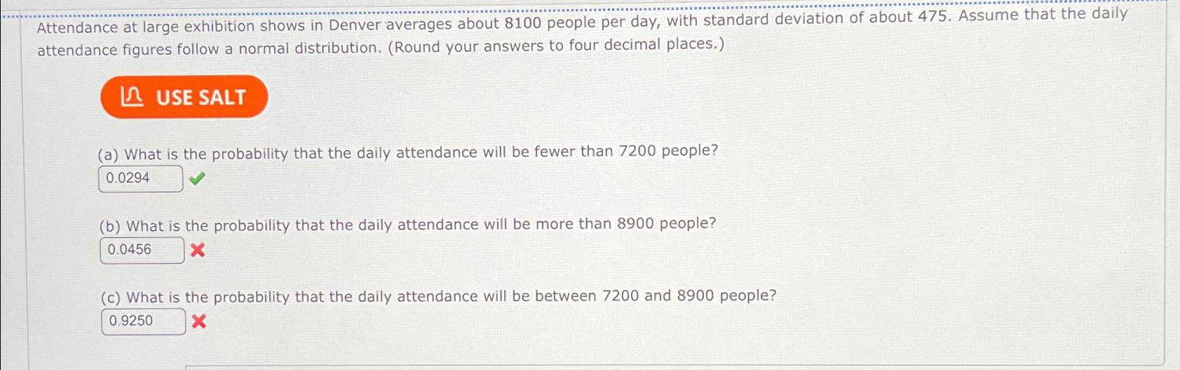 Solved Attendance at large exhibition shows in Denver | Chegg.com