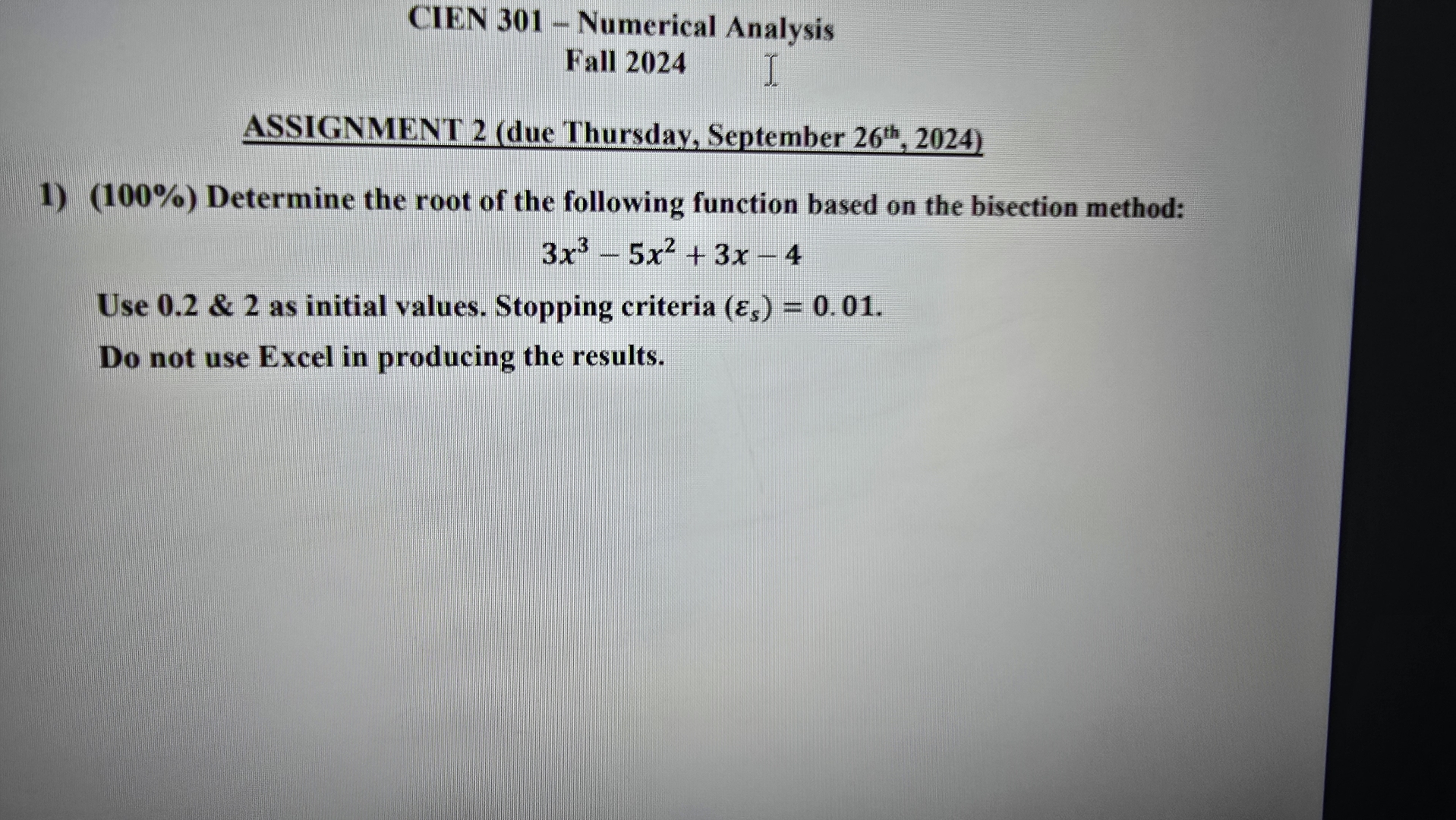 Solved ASSIGNMENT 2 (due Thursday, September | Chegg.com