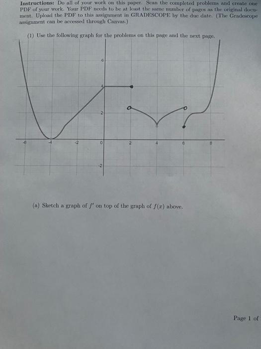 Solved Instructions: Do all of your work on this paper. Scan | Chegg.com