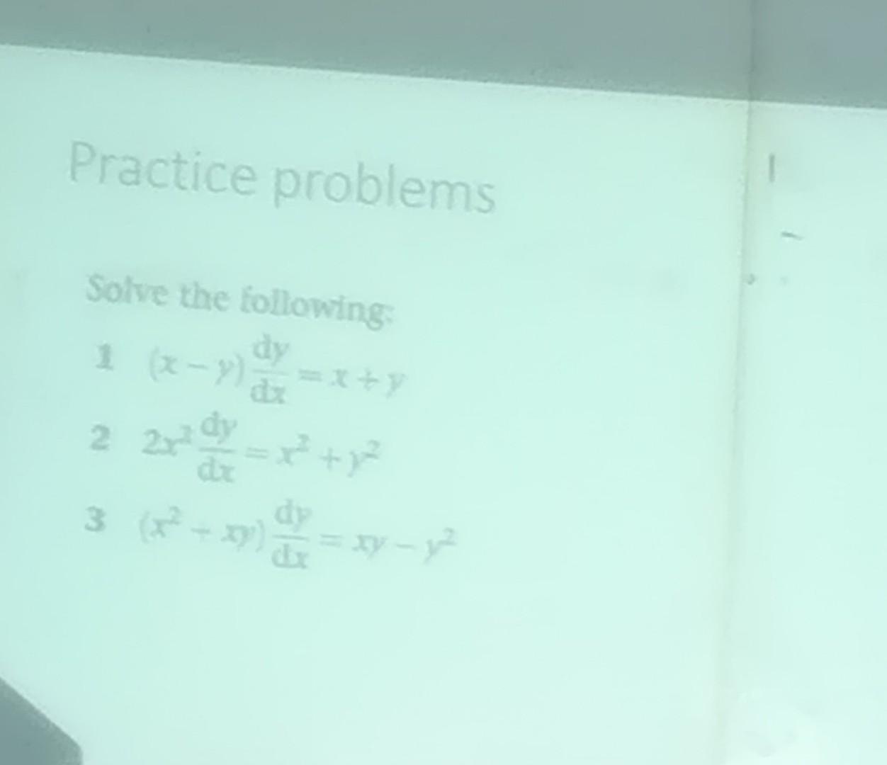 Solved Practice problems Solve the following: 1. | Chegg.com