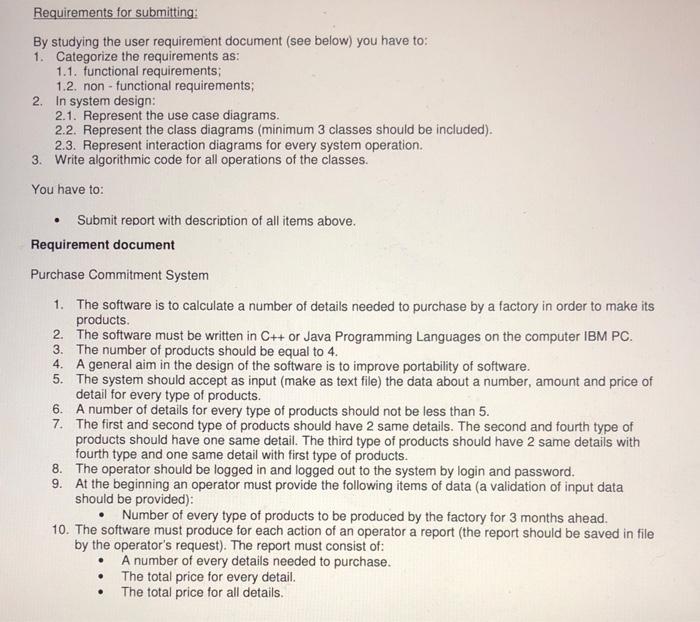 Solved Requirements for submitting: By studying the user | Chegg.com