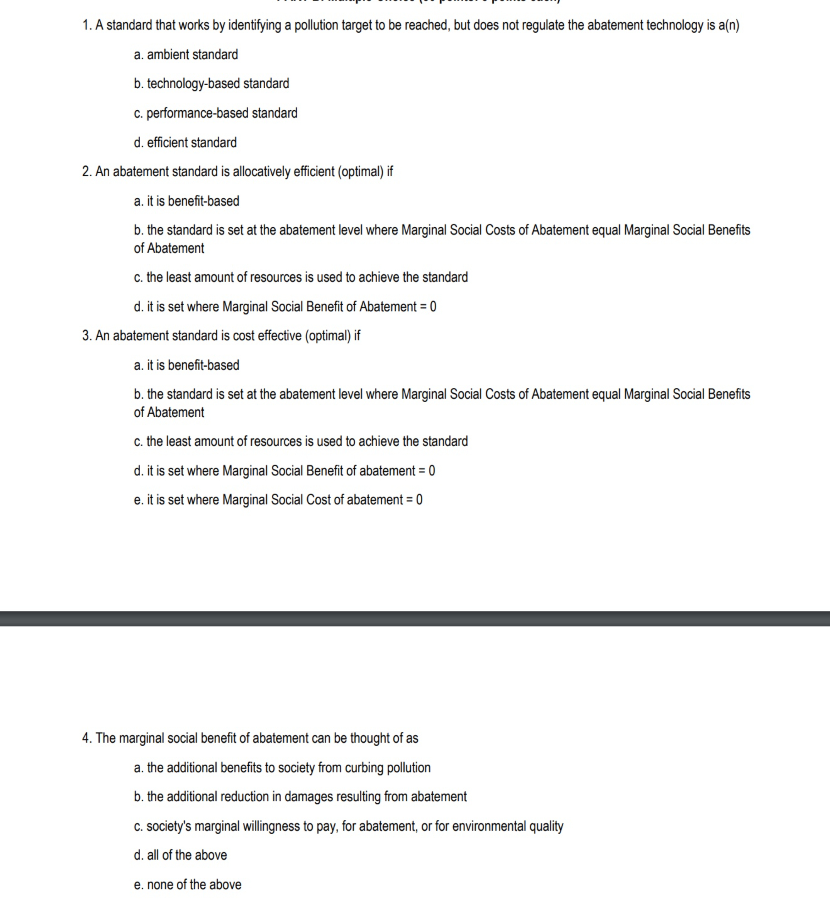 Solved A standard that works by identifying a pollution | Chegg.com