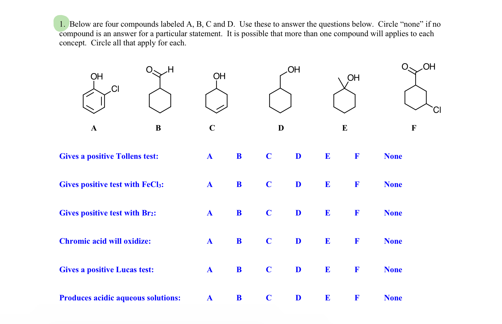 Solved Below are four compounds labeled A, ﻿B, ﻿C and D. | Chegg.com