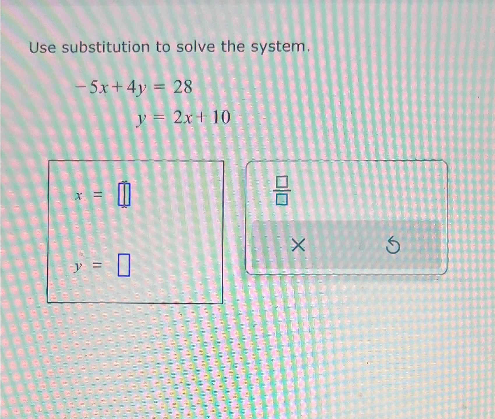 Solved Use substitution to solve the | Chegg.com