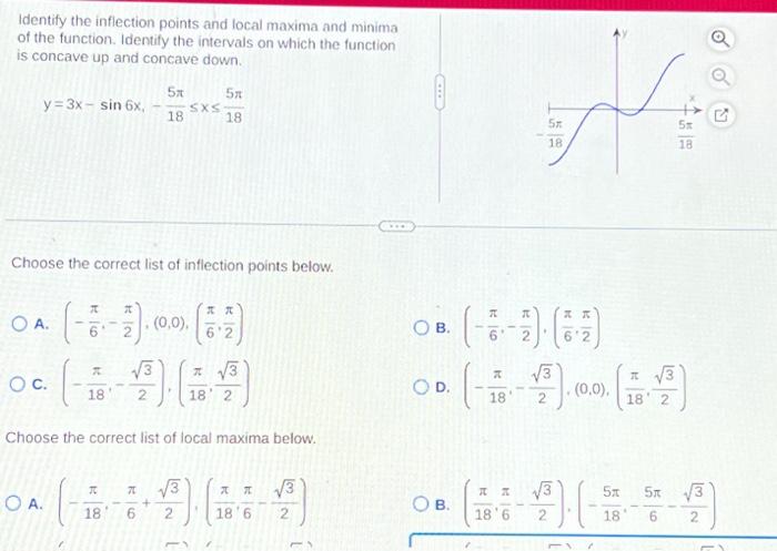 Solved Identify the inflection points and local maxima and | Chegg.com