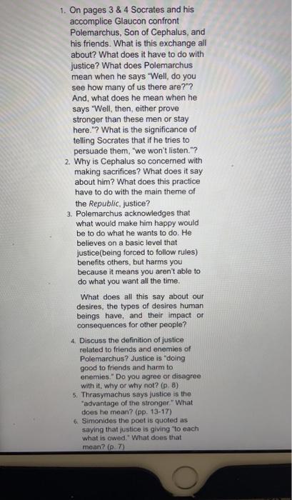 1. On pages 3 & 4 Socrates and his accomplice Glaucon | Chegg.com