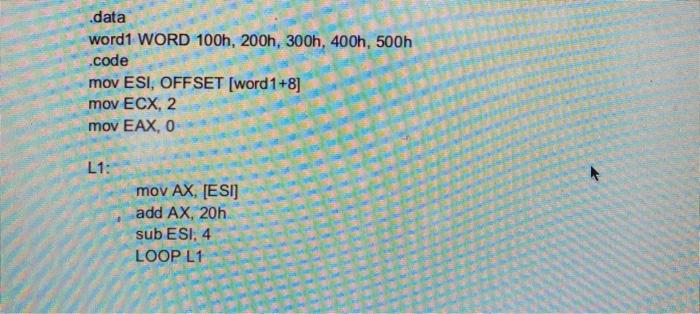 Solved 2. Use the XCHG instruction to reorder the array from | Chegg.com
