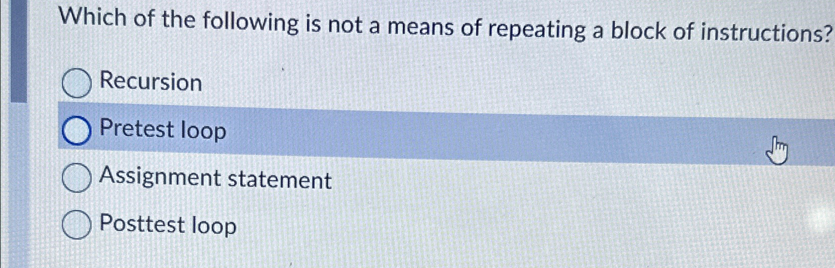 Solved Which of the following is not a means of repeating a | Chegg.com