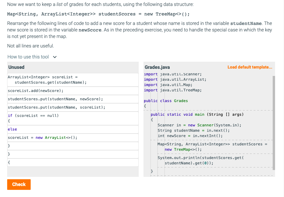 Solved Now we want to keep a list of grades for each | Chegg.com