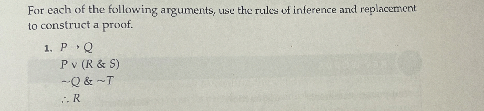 Solved For each of the following arguments, use the rules of | Chegg.com