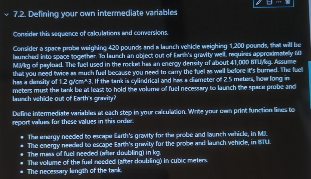 Solved 7.2. ﻿Defining your own intermediate | Chegg.com